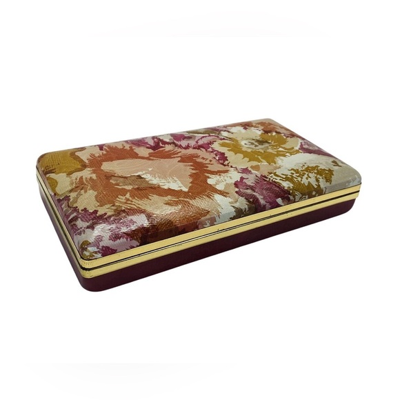 Jewelry | Vintage Clamshell Floral Jewelry Box With Velvet Lining ...